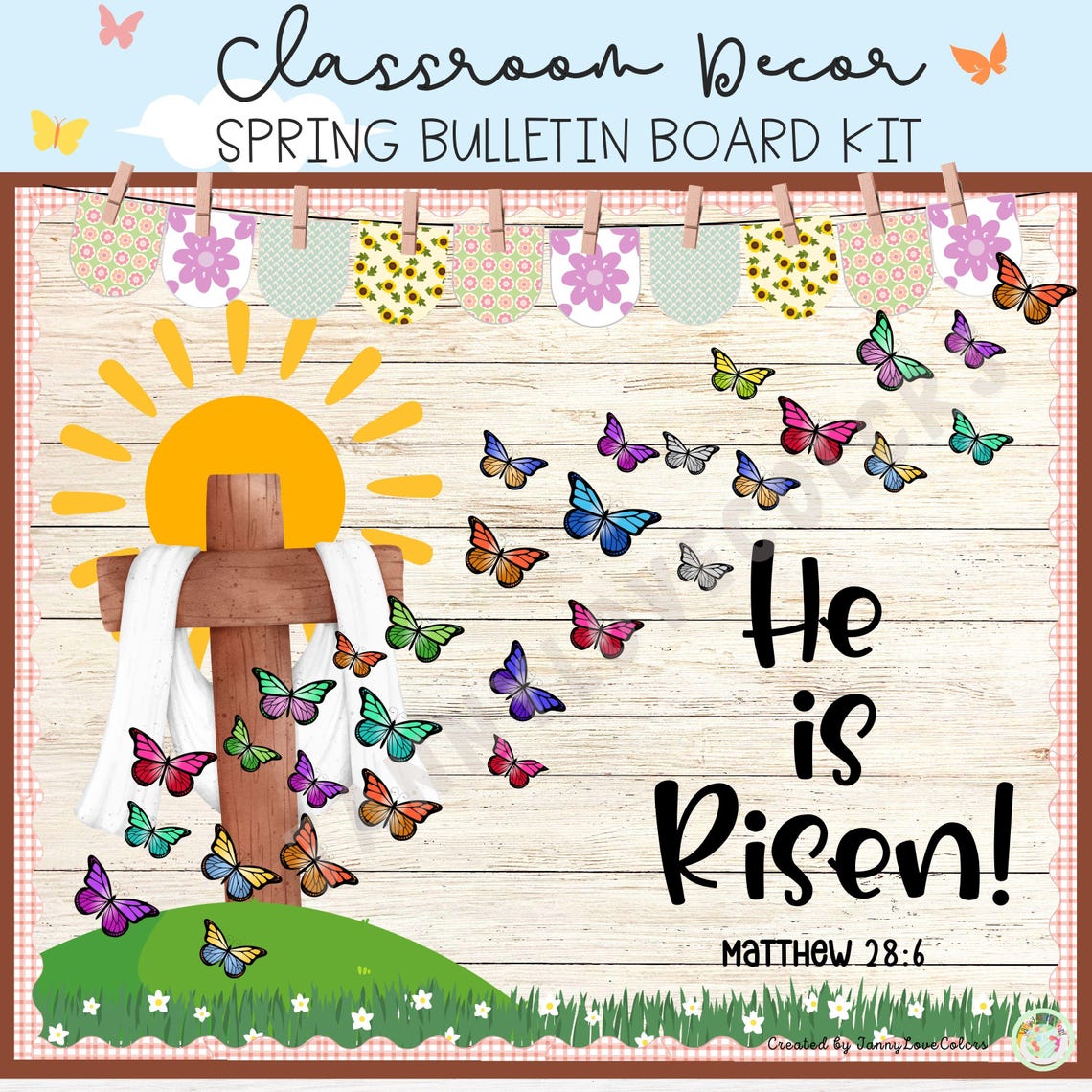 He is Risen Easter Bulletin Board Kit: Spring Classroom Decor (PDF) - Etsy