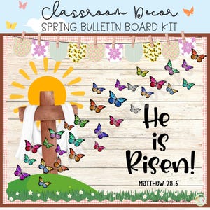 He is Risen Easter Bulletin Board Kit: Spring Classroom Decor (PDF) - Etsy