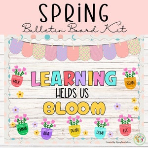 Spring Flowers Blooming Bulletin Board Kit | Door Decor | Printable - Etsy