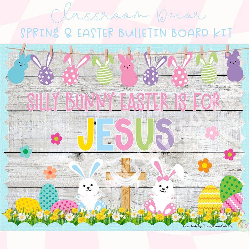 Silly Bunny Easter Bulletin Board Set: Classroom Door Decor (PDF File ...