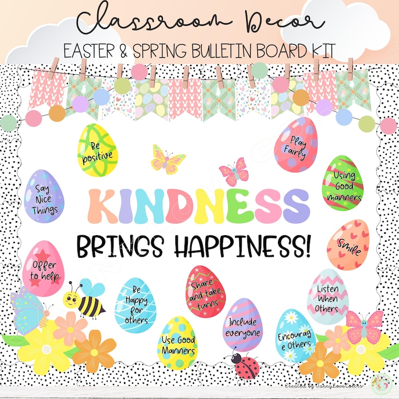 Kindness Bulletin Board Kit | Ways to Be Kind | Easter and Spring ...
