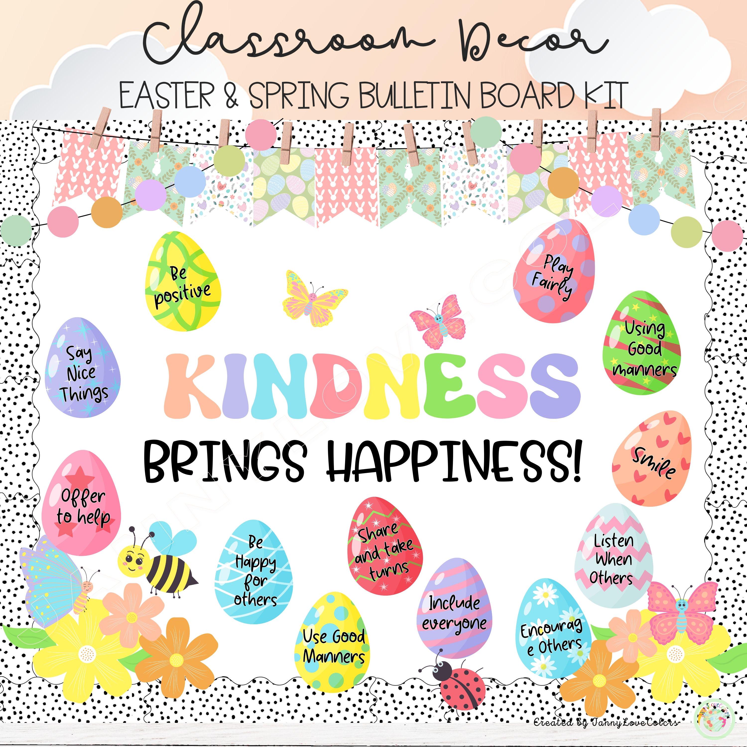 Kindness Bulletin Board Kit | Ways to Be Kind | Easter and Spring ...