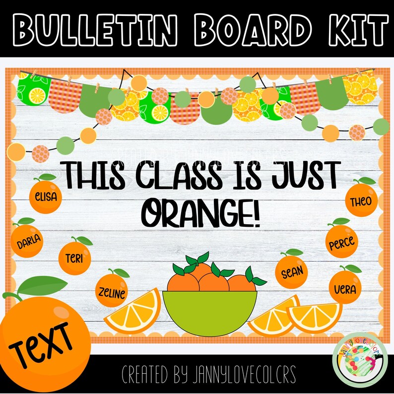 Orange Summer Bulletin Board Kit: Classroom Decor (digital Download) - Etsy