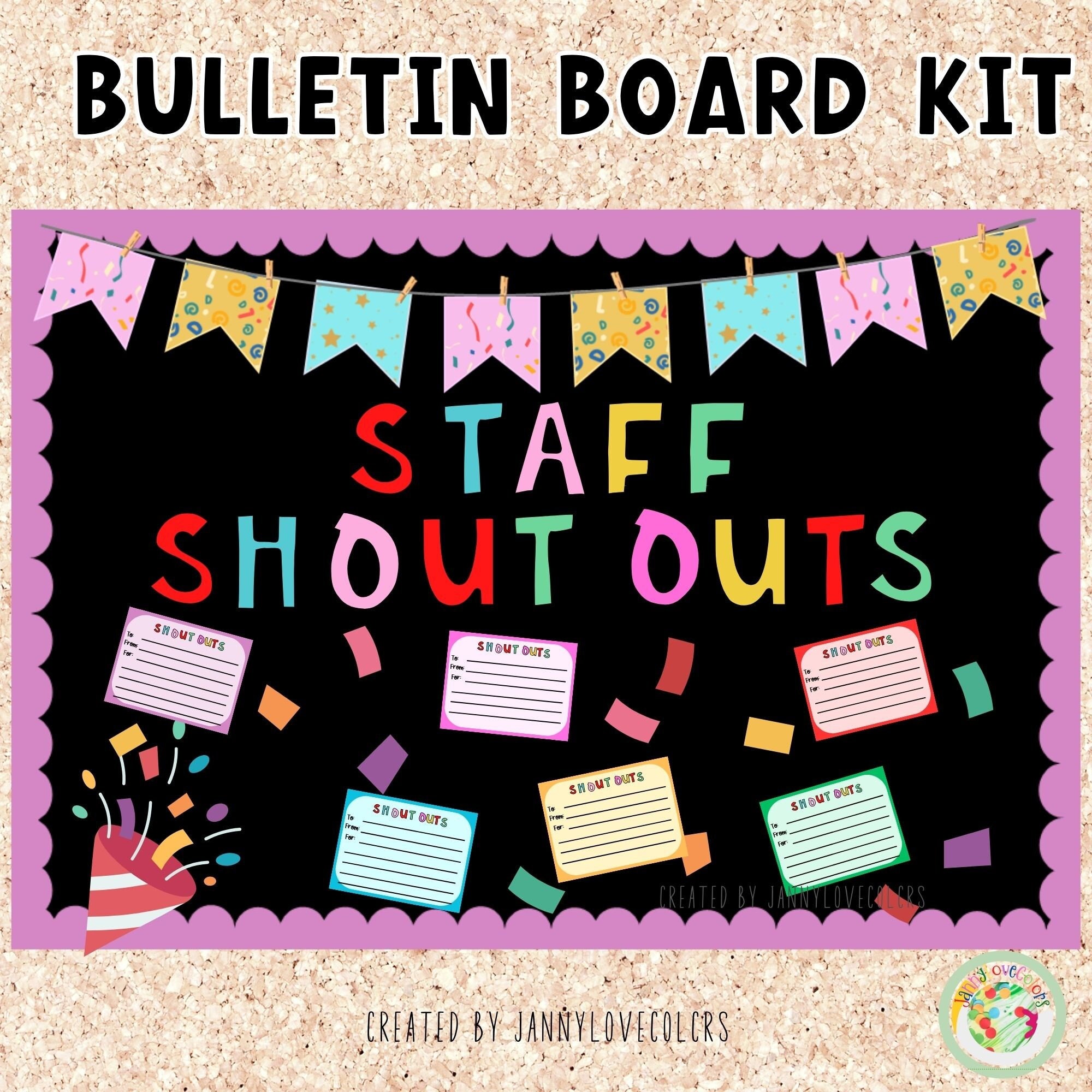 Shout Outs Bulletin Board Kit Printable Notes From Teacher Cards ...