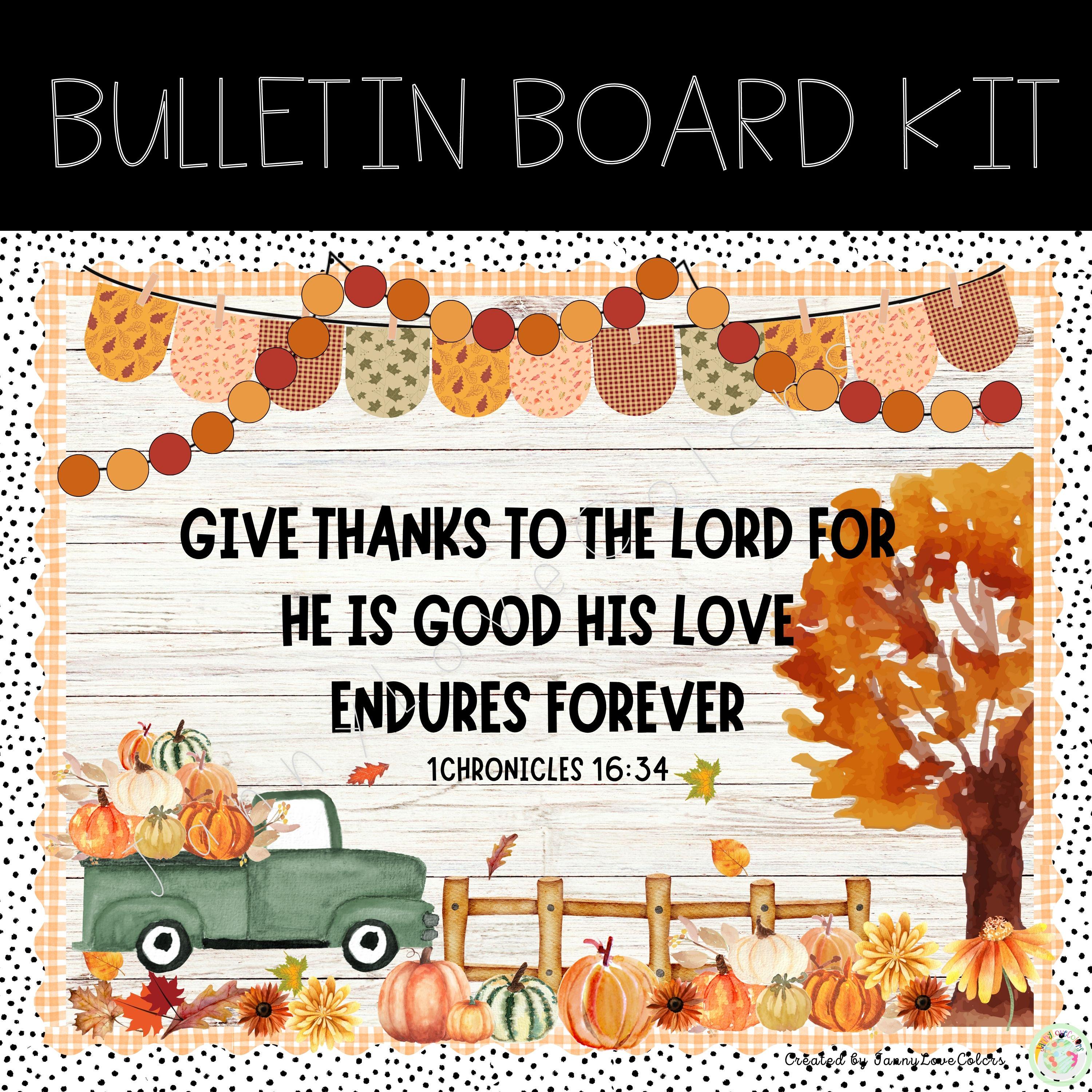 Fall Christian Bulletin Board Kit: Thanksgiving Decor (digital Download ...
