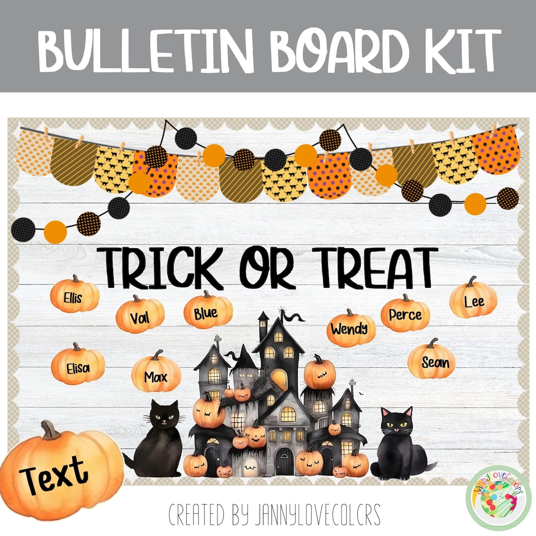 Haunted Houses - Fall - Halloween - October Bulletin Board Kit ...