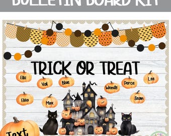 Haunted Houses - Fall - Halloween - October Bulletin Board Kit - Etsy