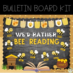 Bee Reading Bulletin Board Spring Summer Library Boards Door Decor - Etsy