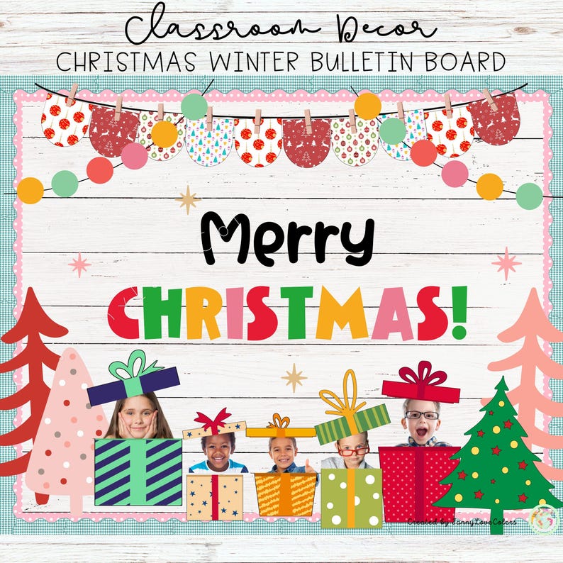 Christmas Classroom Bulletin Board Kit | Festive Holiday Decor (digital ...