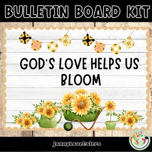 Spring Church Bulletin Board Kit: Sunflower Decor (printable) - Etsy