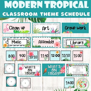 Modern Tropical, Classroom Decor Bundle, Door Decor, Back to School ...