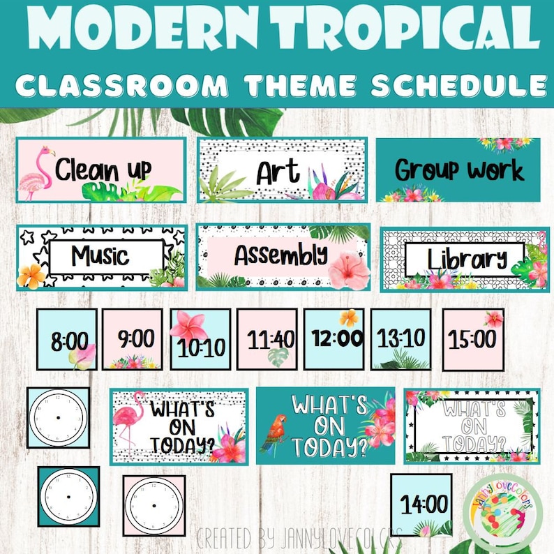 Modern Tropical, Classroom Decor Bundle, Door Decor, Back to School ...