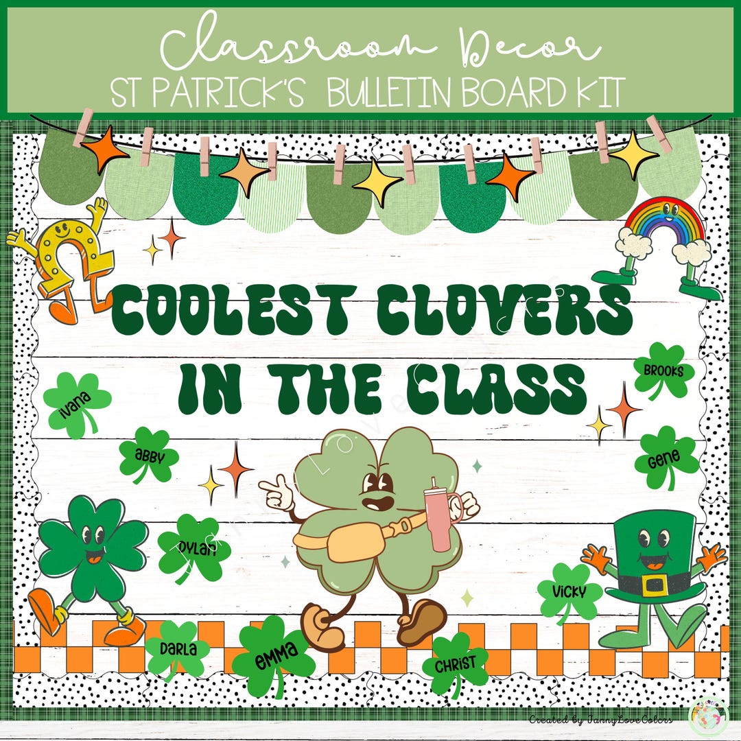 St Patrick’s Day Bulletin Board | Clovers Bulletin Board | March Door ...