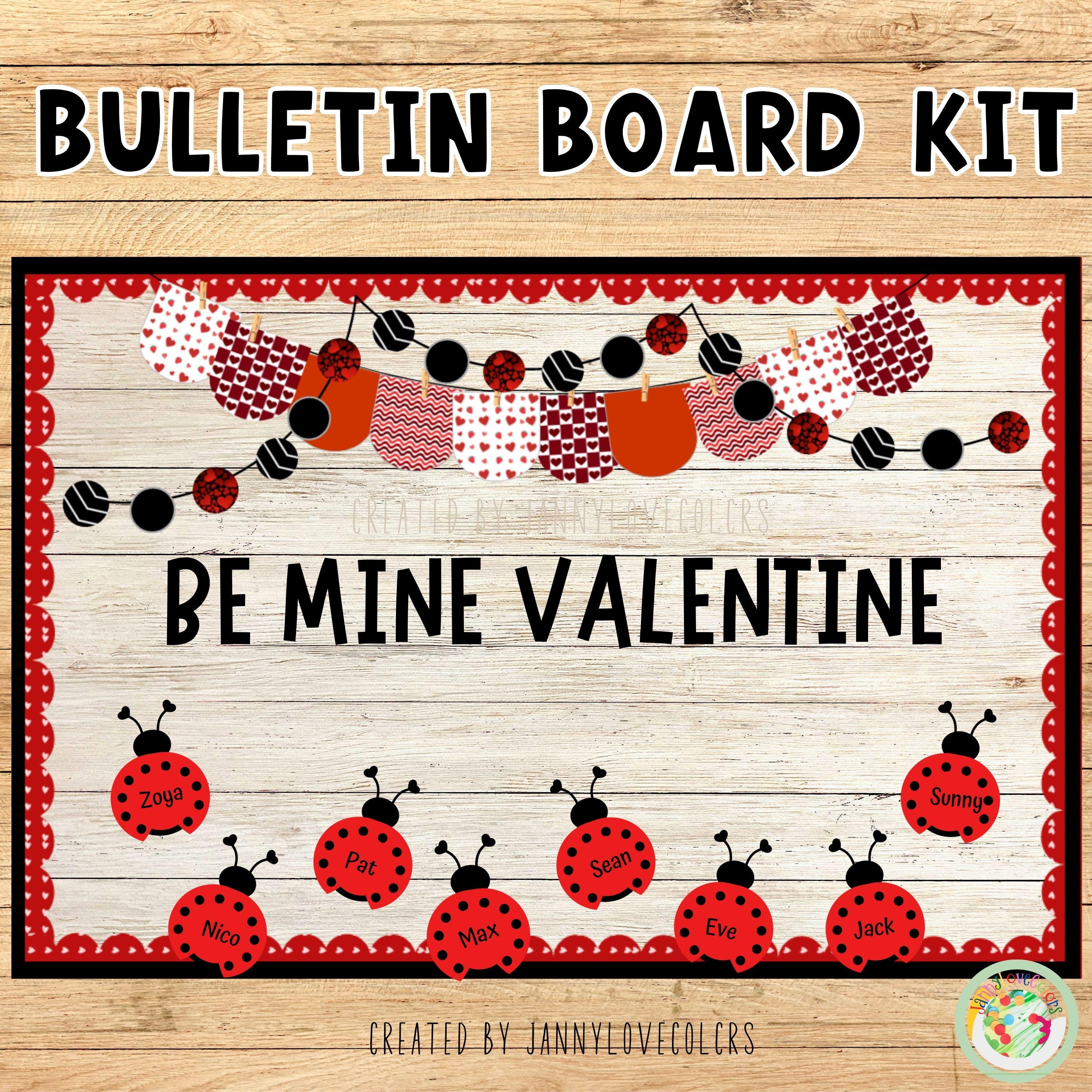 Love Bug Valentine's Day Bulletin Board Decor (editable, PDF) - Etsy