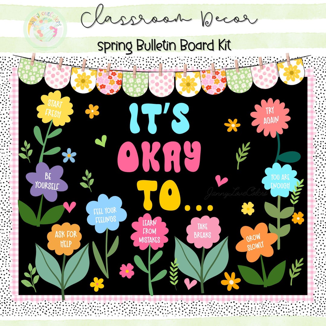 Spring Bulletin Board Kit | Growth Mindset Posters | SEL Classroom ...