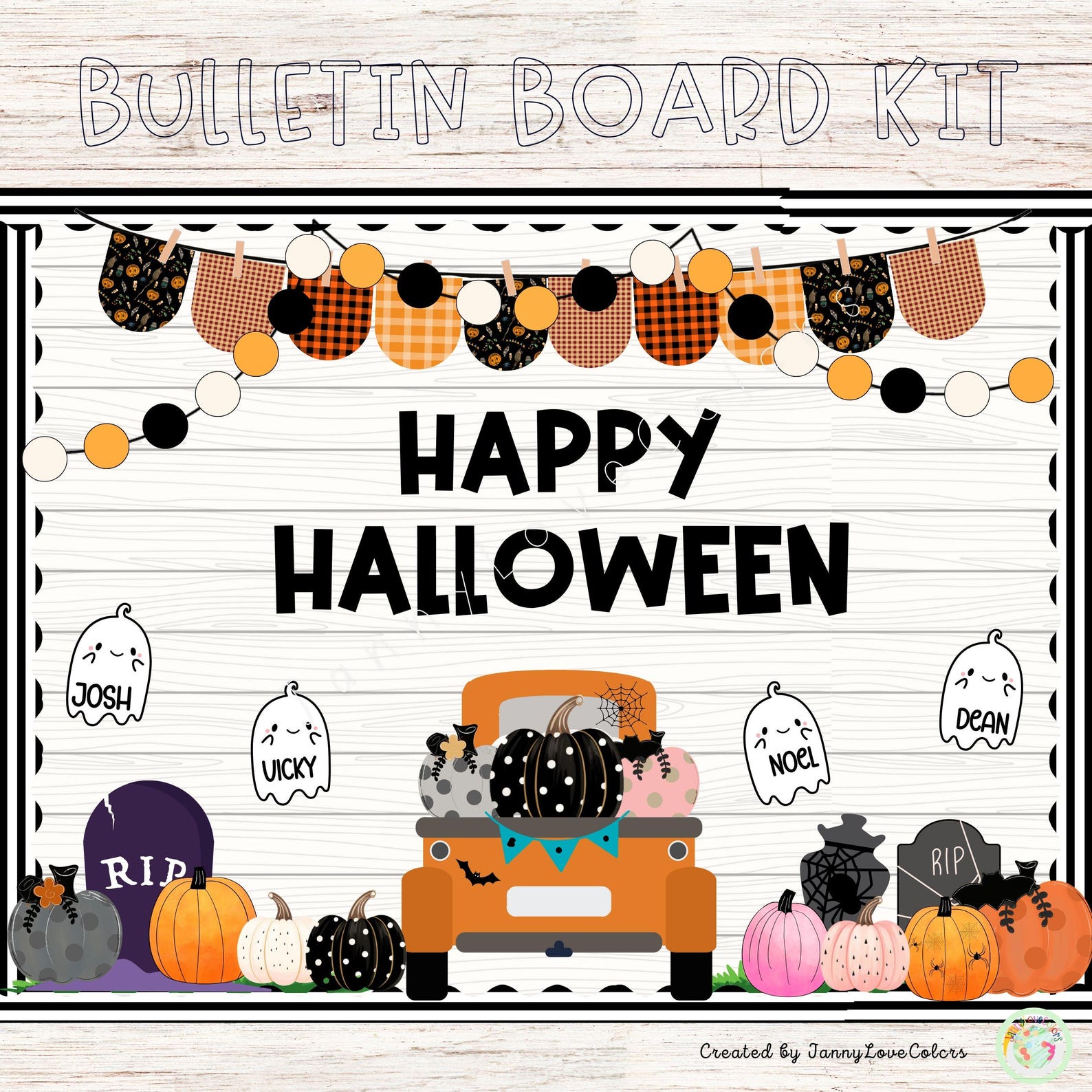 Halloween Truck Bulletin Board Kit: October Classroom Decor (digital ...