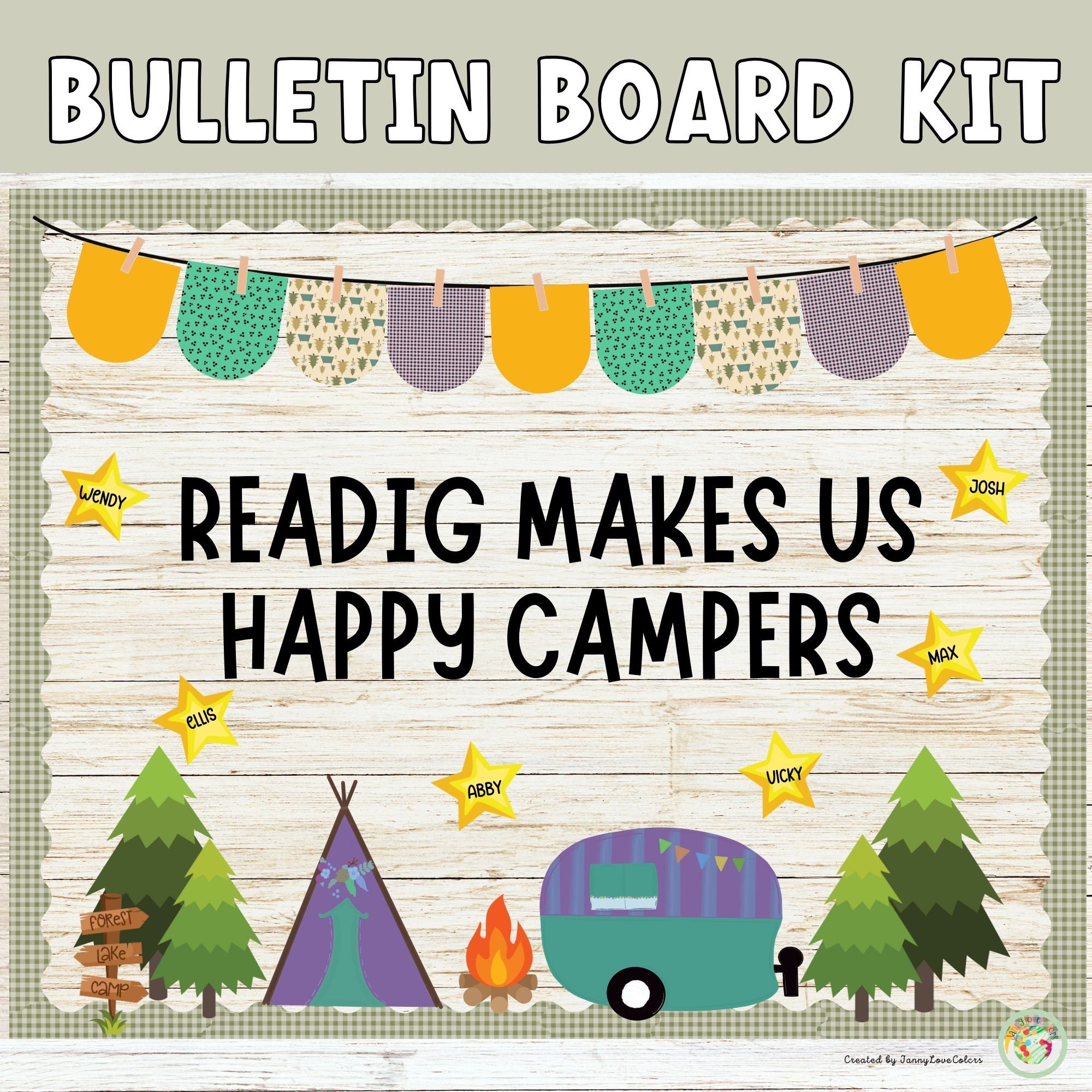 Camping Adventure Back to School Bulletin Board Kit Summer Bulletin ...