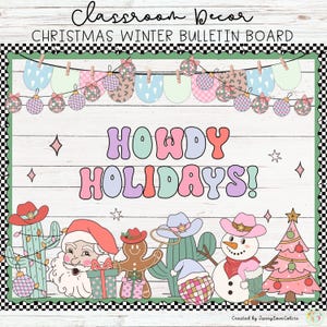 Christmas Bulletin Board Decor, Western Christmas Bulletin Board ...