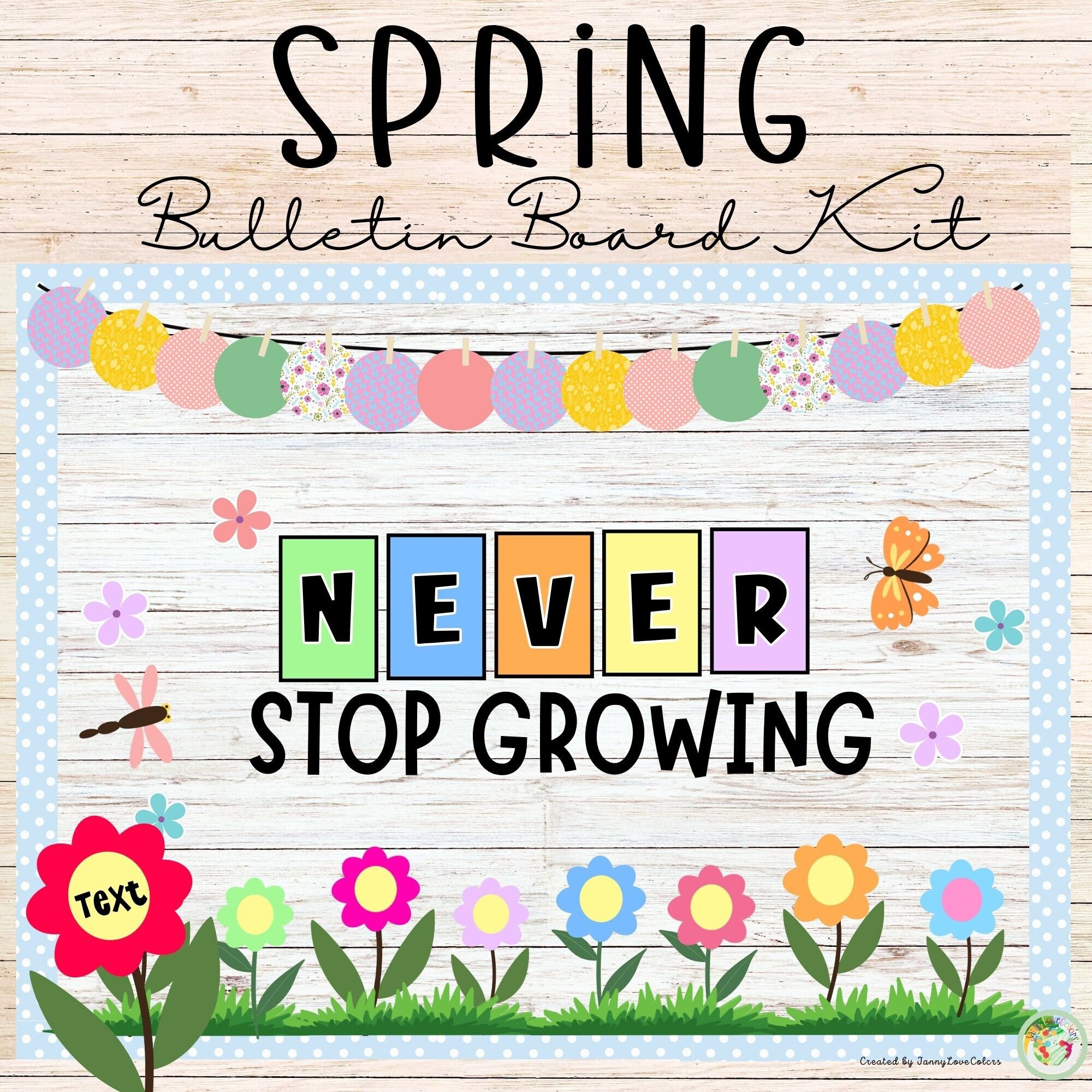 Spring Bulletin Board Classroom Decor Kit Printable - Etsy