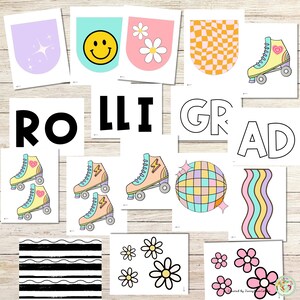 Retro Roller Skate Bulletin Board Kit: Disco Classroom Decor (digital ...