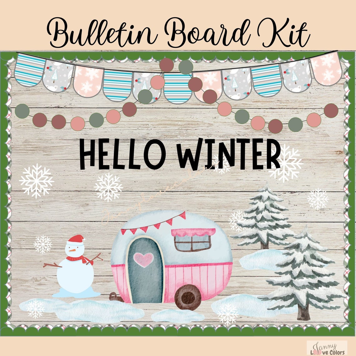 Winter Caravan January Bulletin Board Kit or Door Decoration Classroom ...