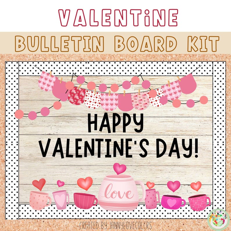 Valentine's Day Bulletin Board Kit: Classroom Decor (PDF) - Etsy