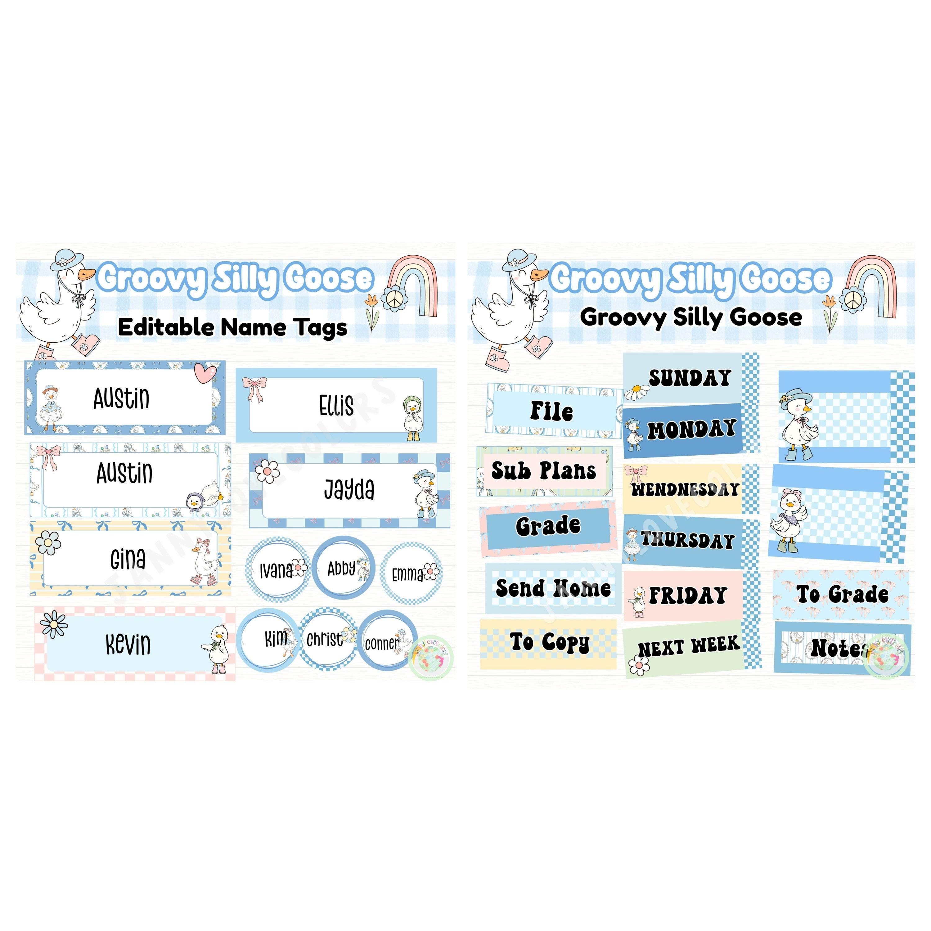 Groovy Silly Goose Classroom Decor Bundle: Pastel Theme - Etsy