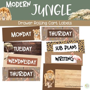 Modern Jungle Classroom Decor Bundle: Editable Safari Theme - Etsy