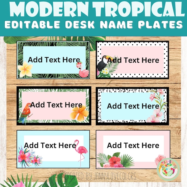 Tropical Name Tag - Etsy