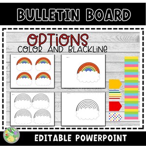 Spring Bulletin Board Kit, Rainbow Door Decor, Classroom Decor EDITABLE ...