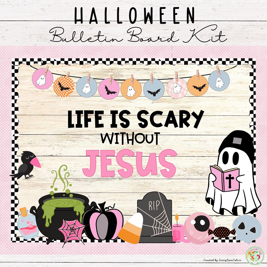 Christian Halloween Bulletin Board Kit Door Decor School Classroom ...