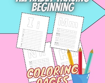 Alphabet Worksheets Printable Tracing Coloring - Etsy