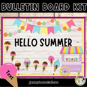 Ice Cream - Summer - June and July Bulletin Board Kit | Door Decor ...