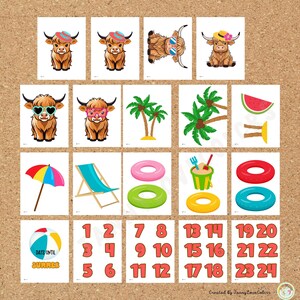 Countdown to Summer Bulletin Board Kit and Highland Cow Classroom Decor ...