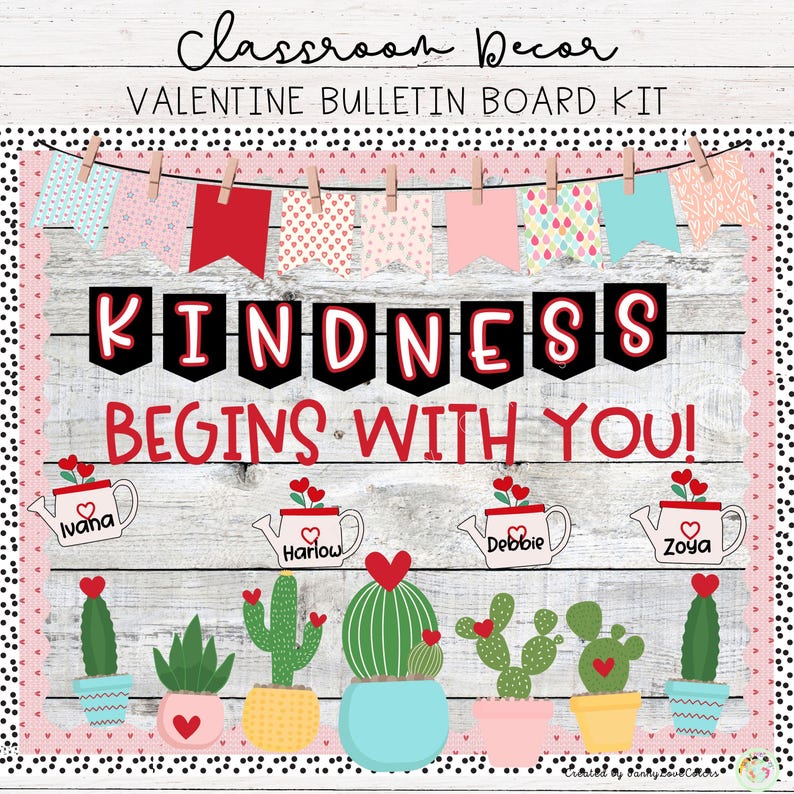 Valentine's Day Bulletin Board Kit Door Decor Kindness Positive Theme ...