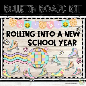 Retro Roller Skate Bulletin Board Kit: Disco Classroom Decor (digital ...
