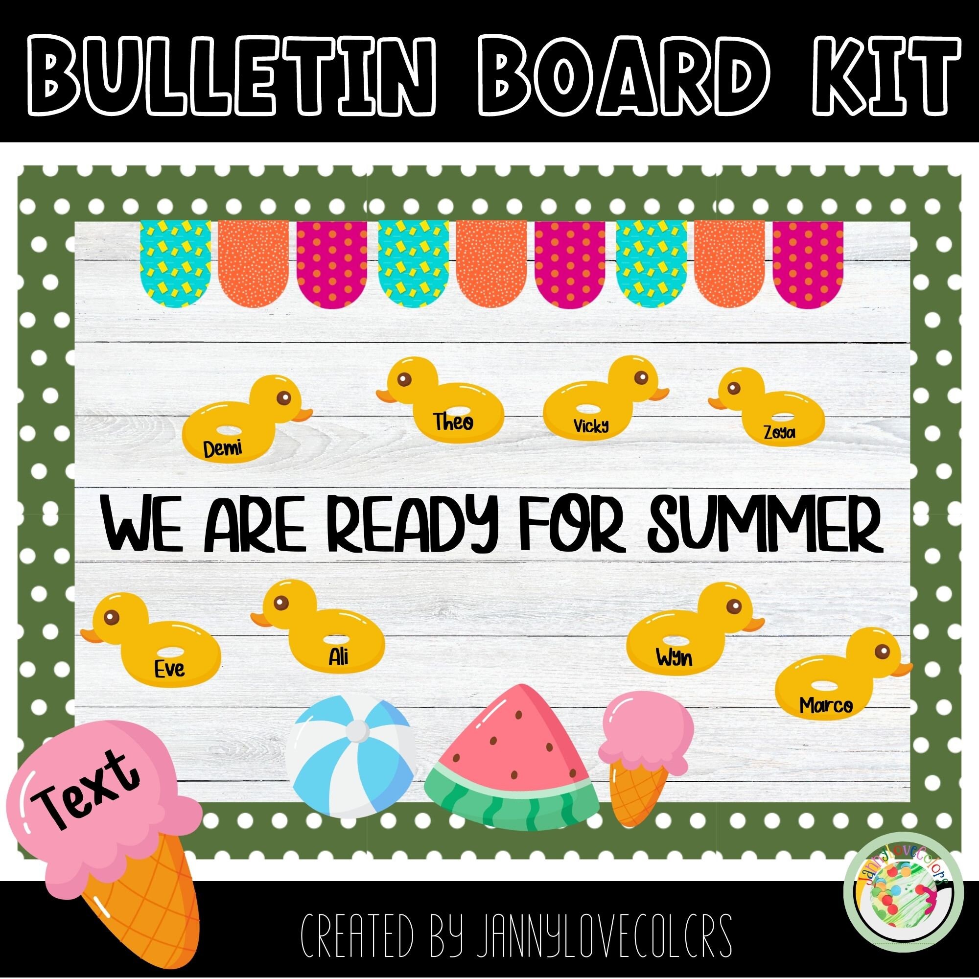 Floating Into Summer Bulletin Board Kit Door Decor Editable - Etsy