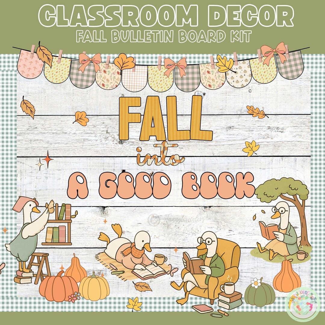 Cozy Fall Reading Bulletin Board Kit: Goose Theme Classroom Decor (PDF ...