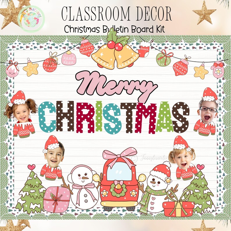 Christmas Classroom Bulletin Board Kit | Holiday Classroom Decor ...