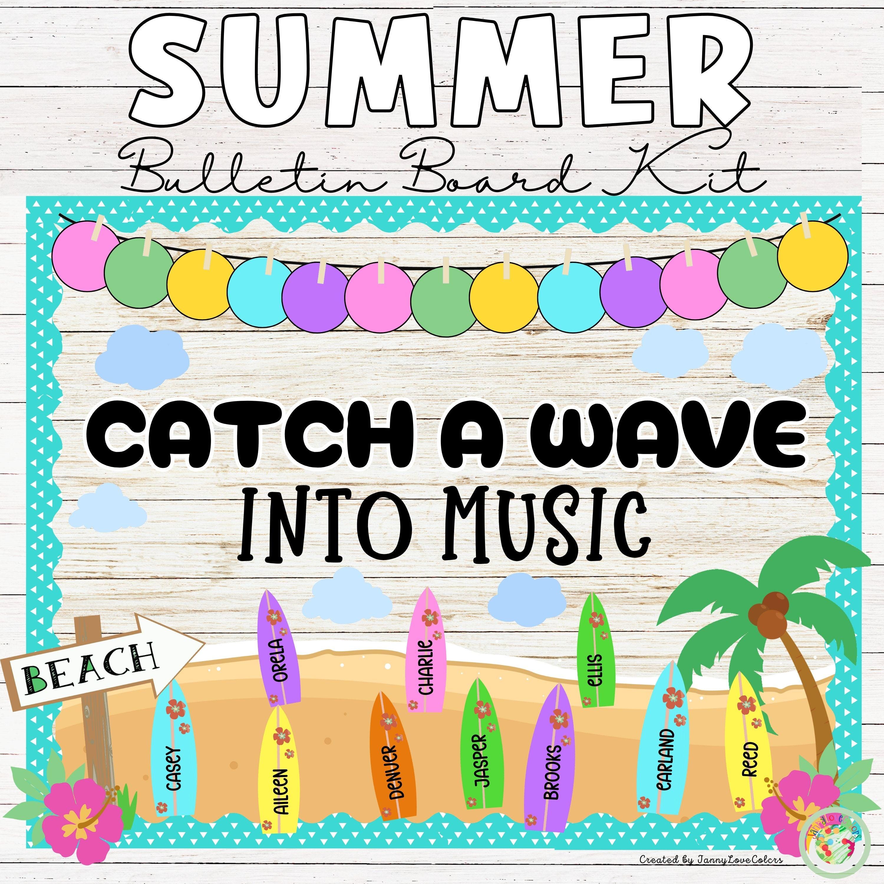 Surfboard Bulletin Board: Summer Door Decor (PDF File) - Etsy