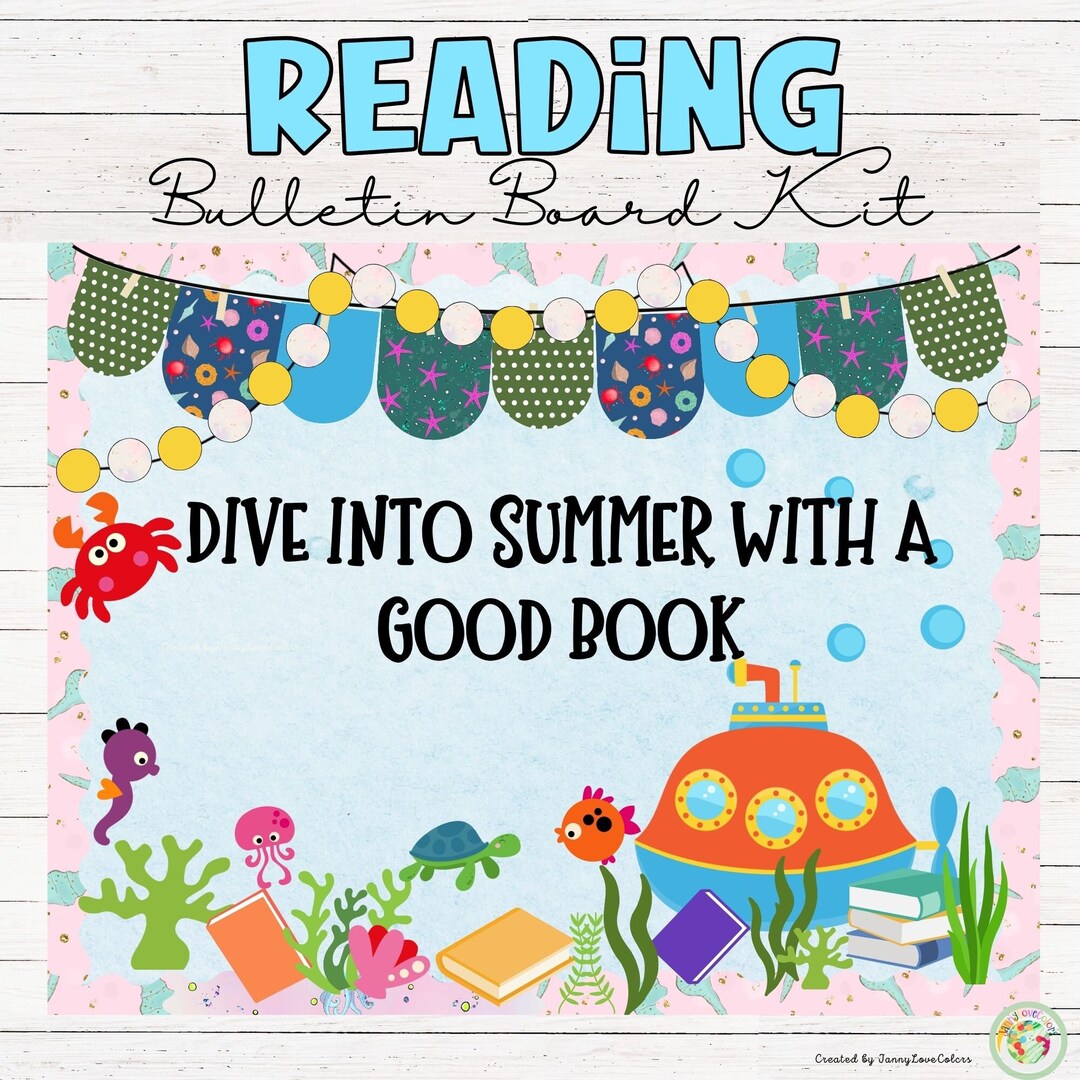 Reading Bulletin Board | Spring Summer Library Boards | Door Decor ...