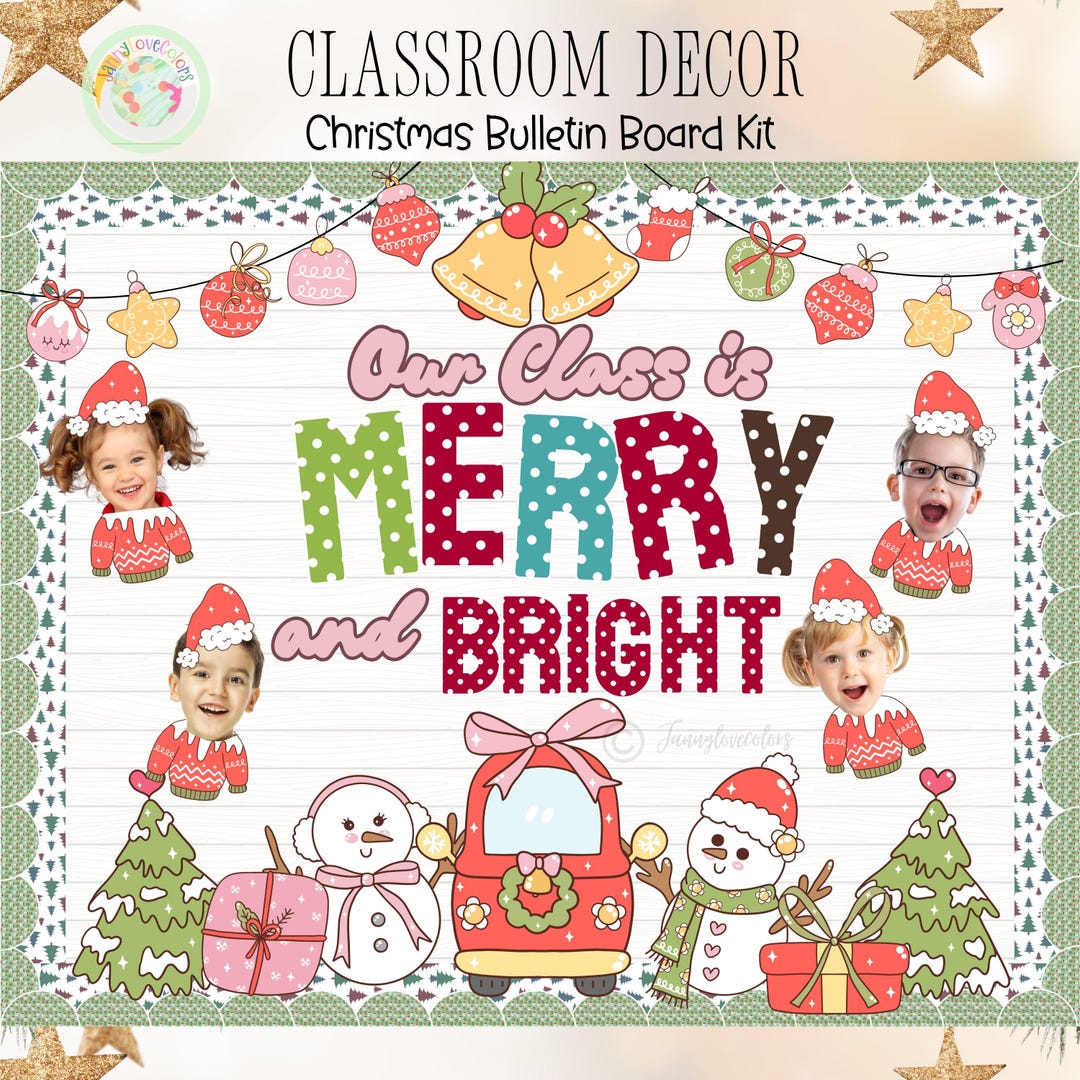 Christmas Classroom Bulletin Board Kit | Holiday Classroom Decor ...