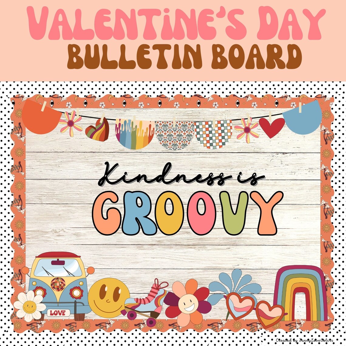 Retro Valentine's Day Bulletin Board Valentine Door Decor Classroom ...