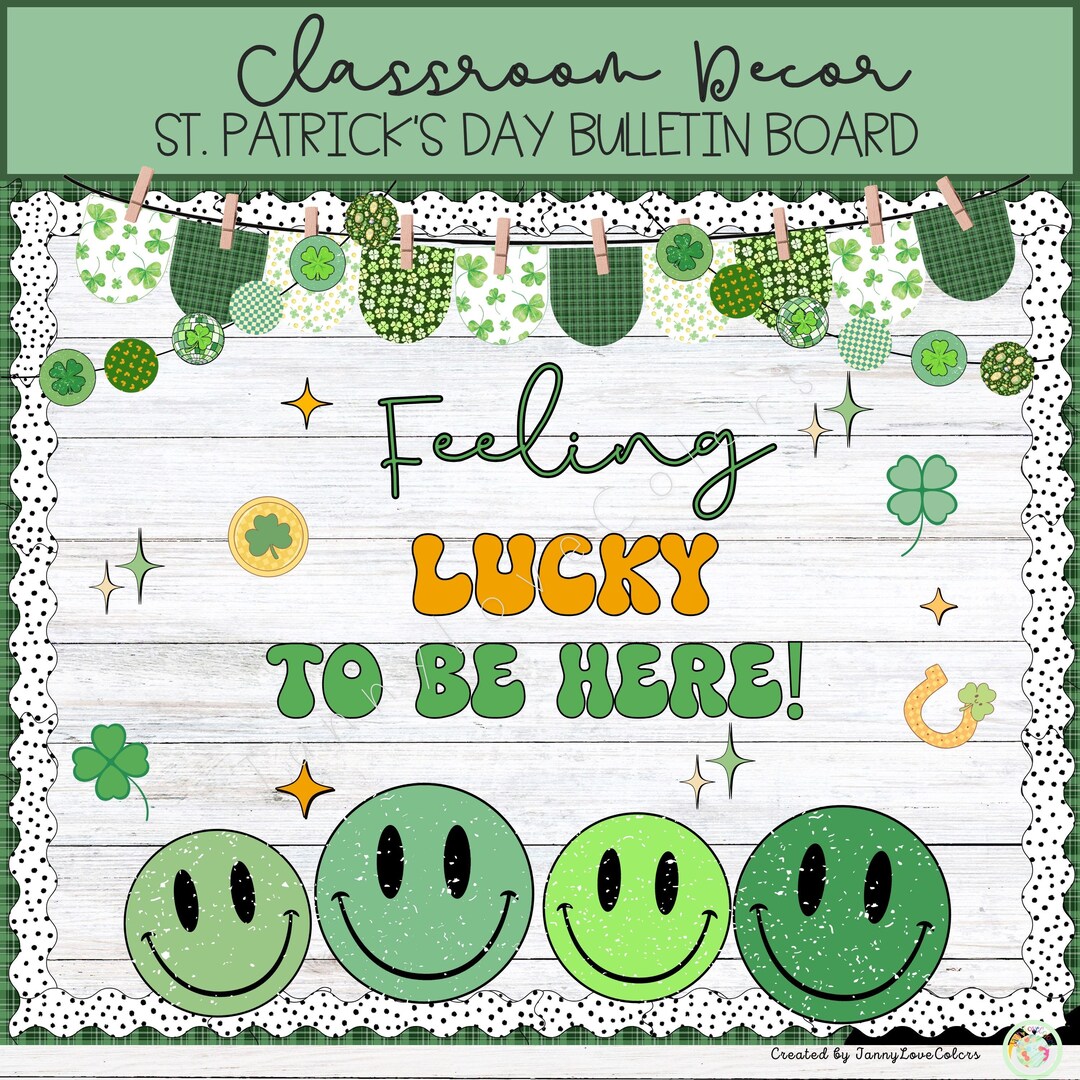 St. Patrick's Day Bulletin Board Shamrock Decor (digital Download) - Etsy