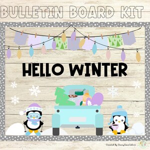 Penguin Bulletin Board Kit Christmas Bulletin Board Winter Classroom ...