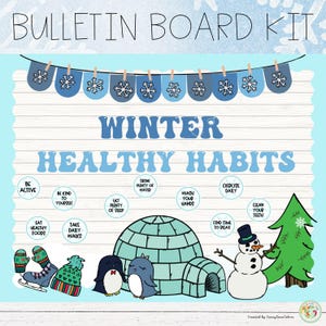 Winter Healthy Habits Bulletin Board Kit: Snowman Classroom Decor ...