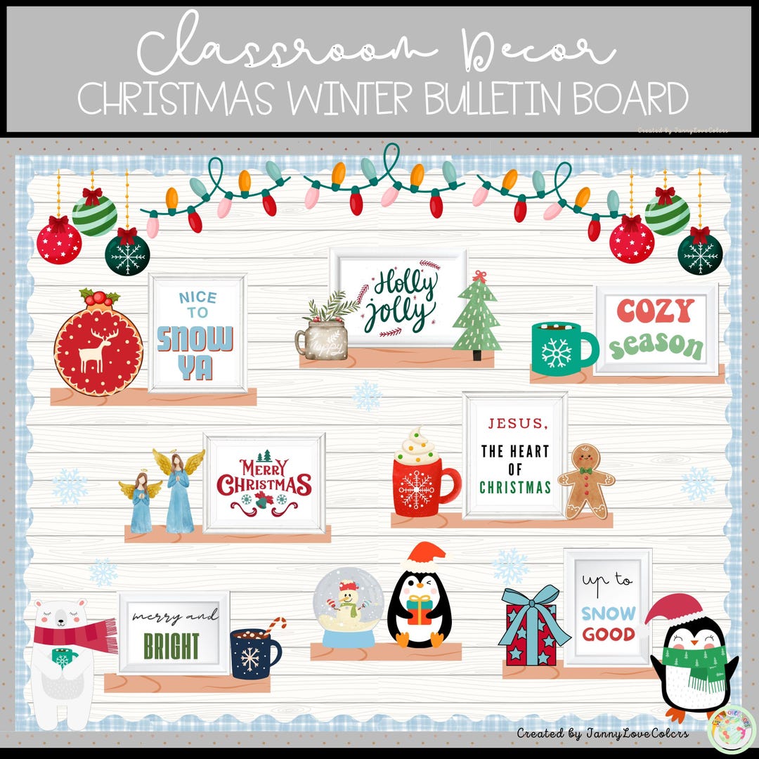 Christmas Classroom Posters Set Bulletin Board Decorations Decor Winter ...