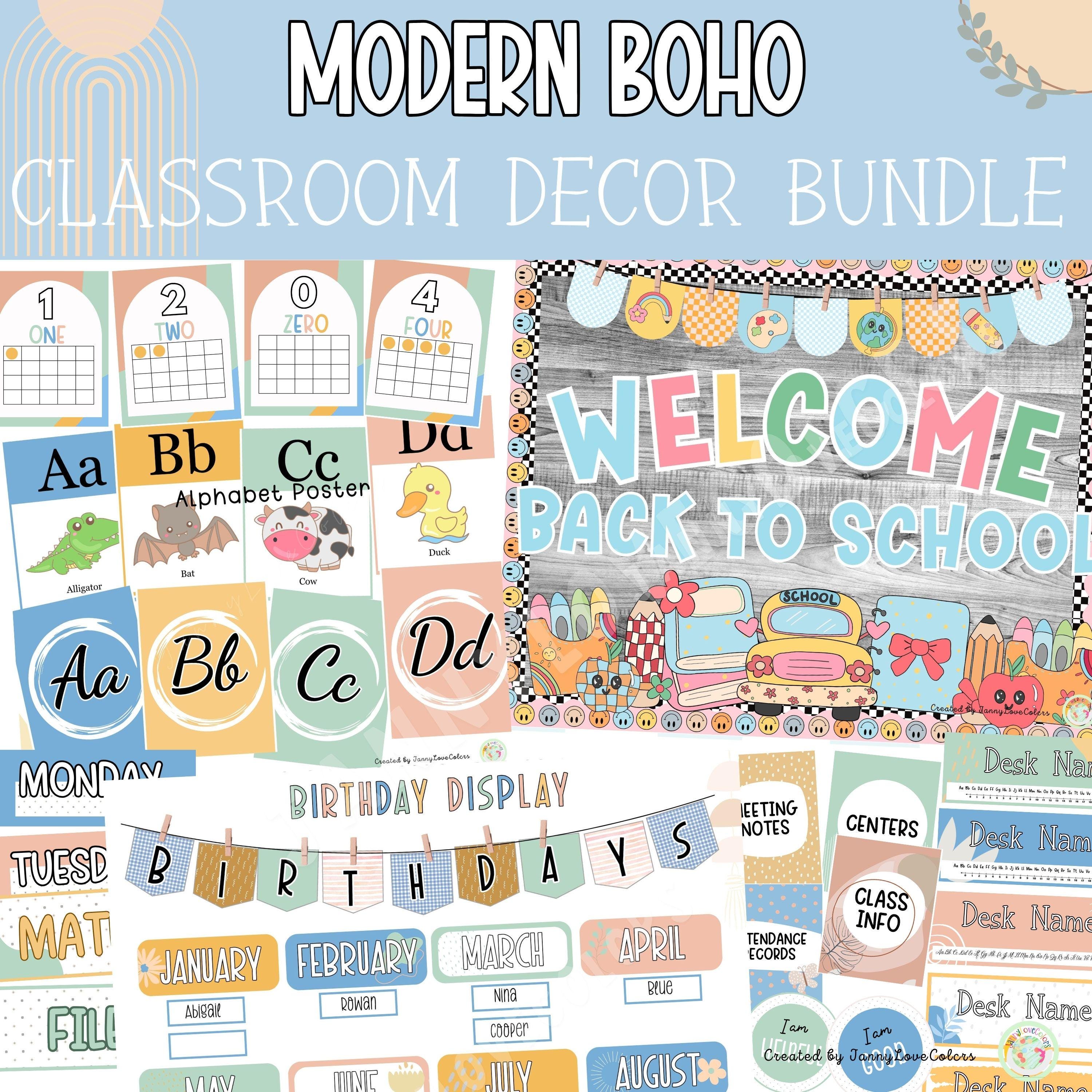 Modern Boho Classroom Decor Bundle: Calming Pastel Colors - Etsy