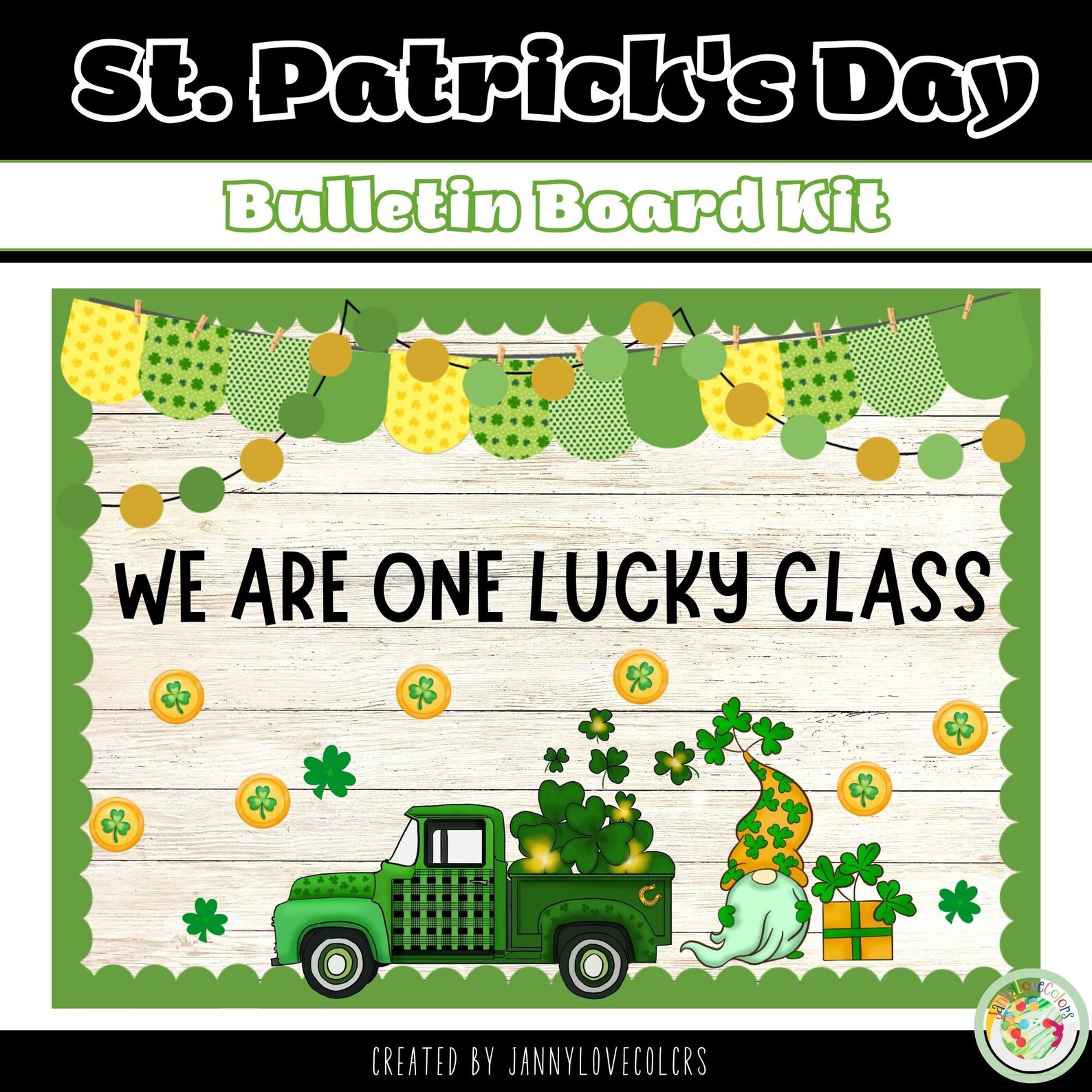 St. Patrick's Day Bulletin Board Kit, Printable March Bulletin Board ...