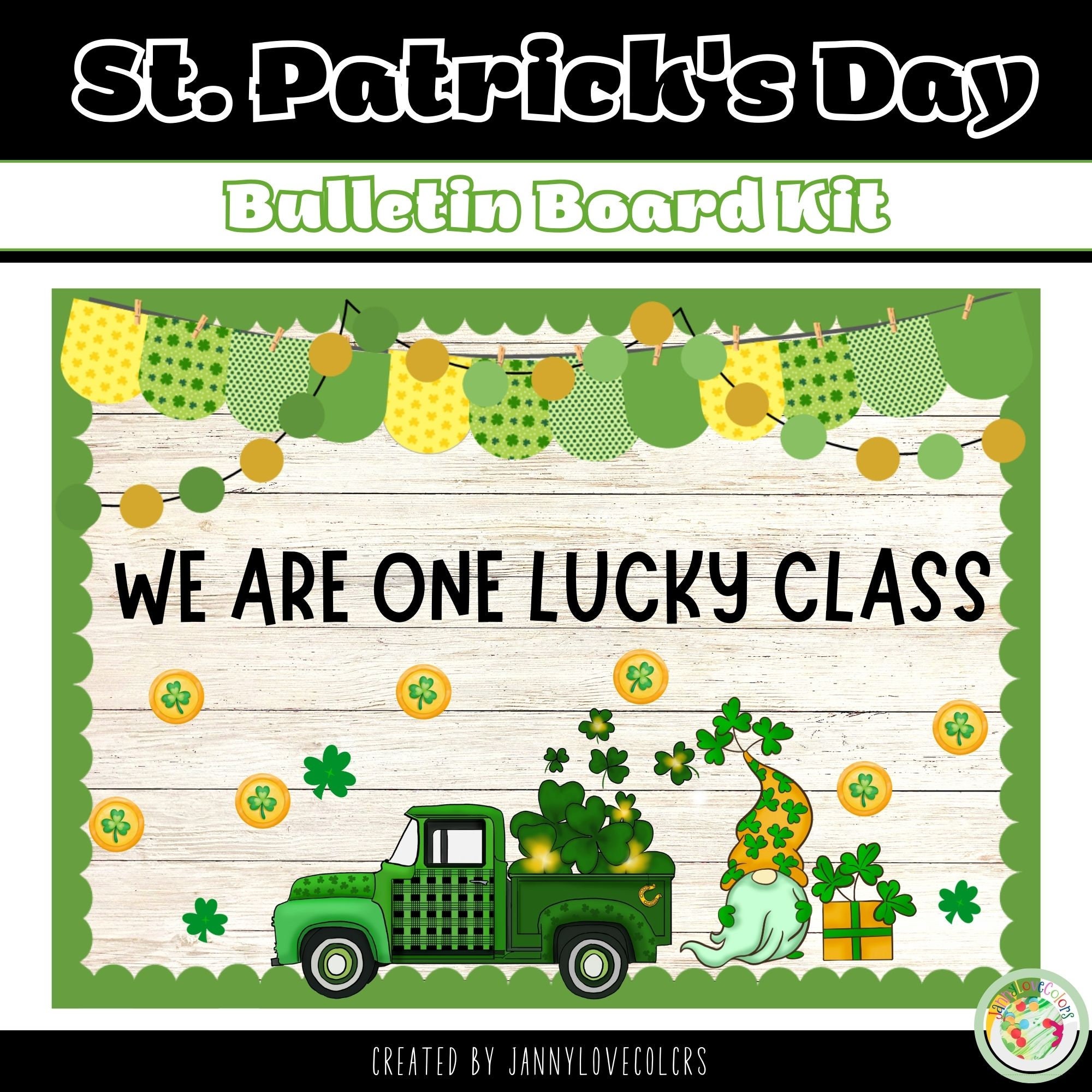 St. Patrick's Day Bulletin Board Kit, Printable March Bulletin Board ...